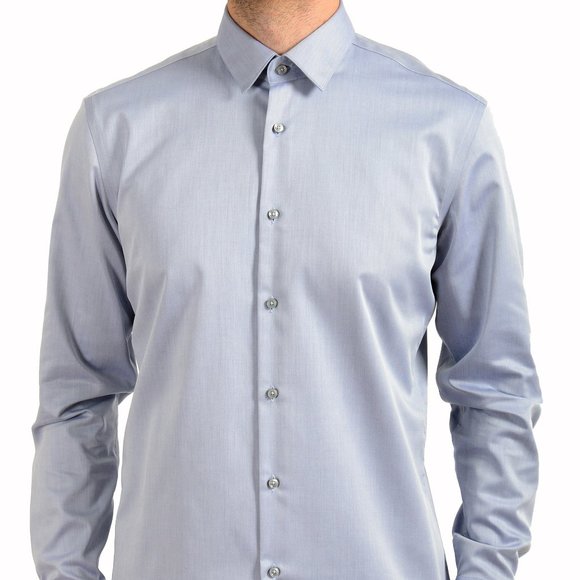 Hugo Boss | Shirts | Hugo Boss Mens Isko Blue Slim Fit Long Sleeve ...